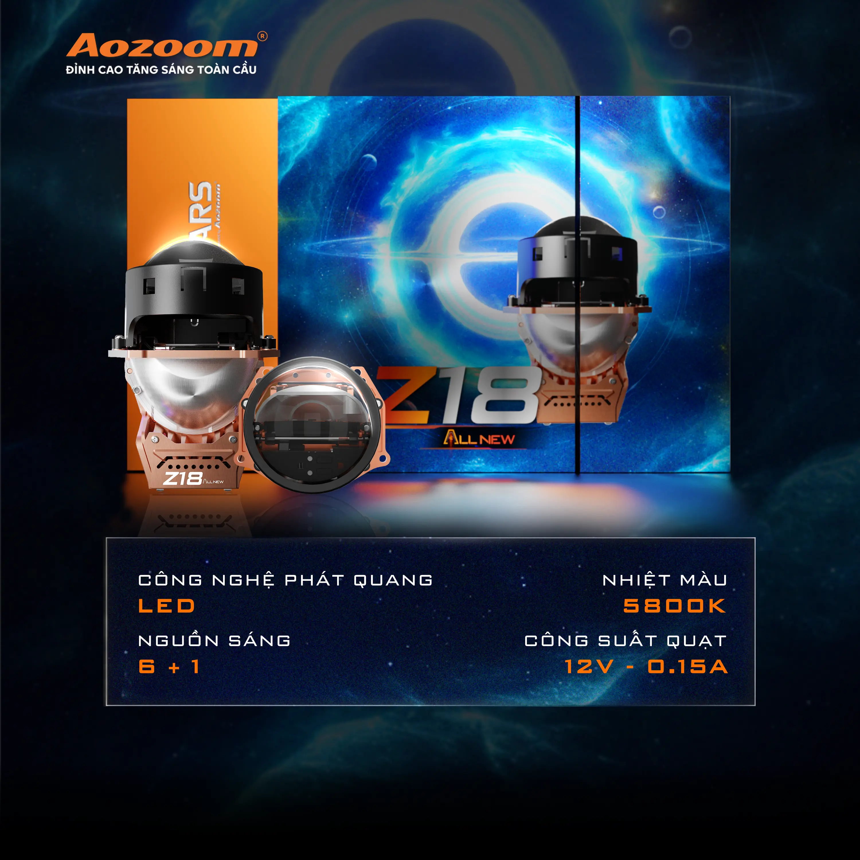 Bi Led Z18 All New chính hãng AOZOOM